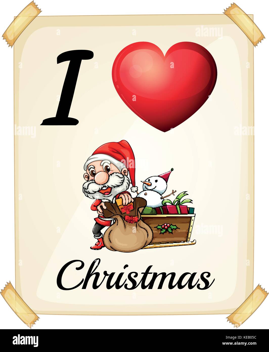 Illustration of I love Christmas sign Stock Vector Image & Art - Alamy