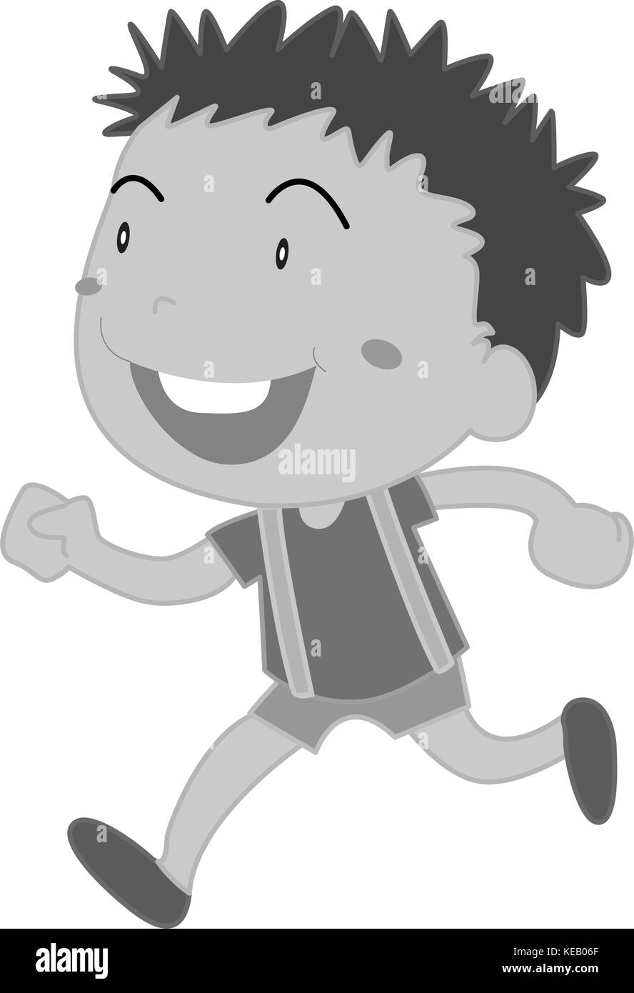 Little boy with happy face running Stock Vector Image & Art - Alamy