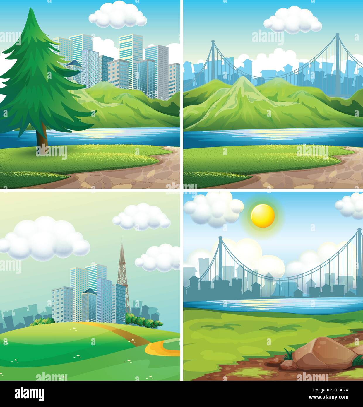 Downtown cities Stock Vector Images - Alamy