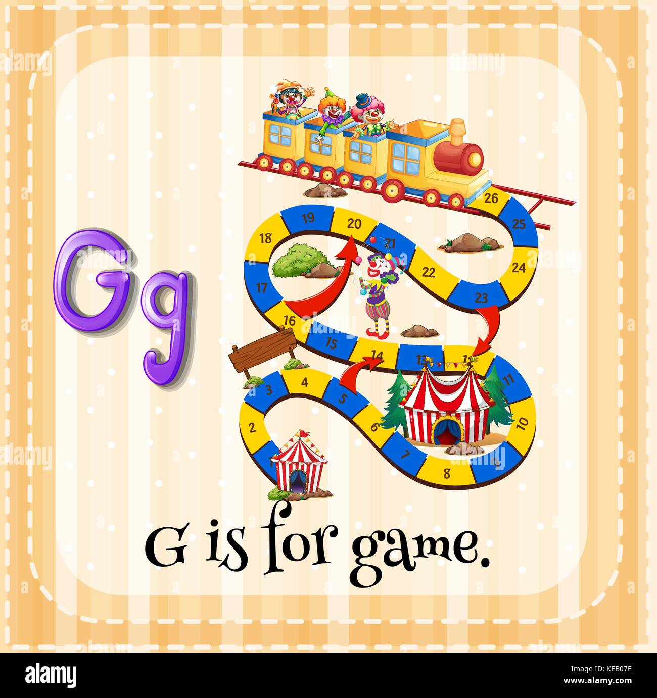 Flashcard letter G is for game Stock Vector Image & Art - Alamy
