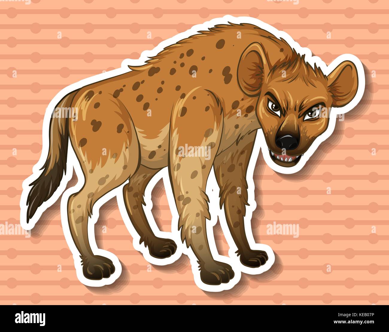 Sticker of a hyena on a brown background Stock Vector Image & Art - Alamy