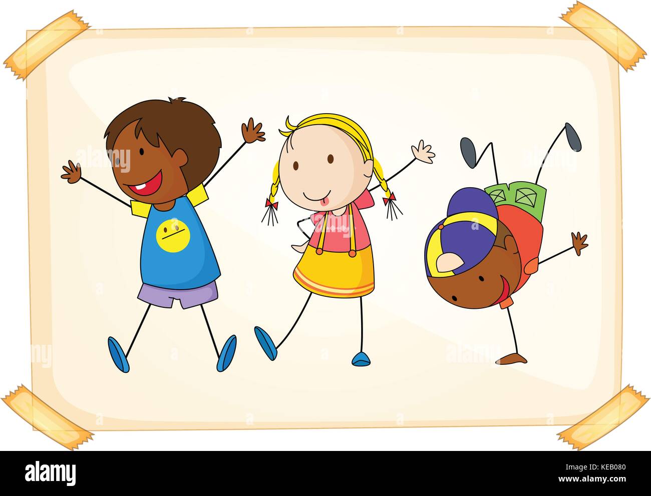 Three children dancing Stock Vector Images - Alamy