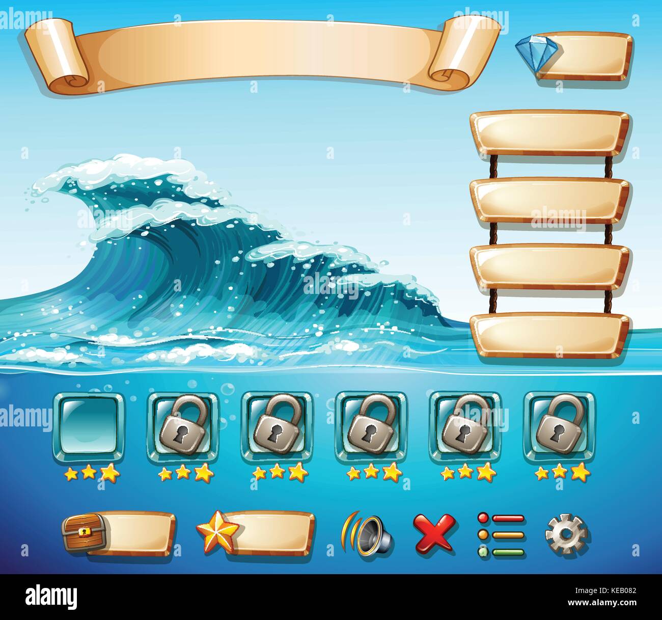 Illustration of a computer game template Stock Vector Image & Art - Alamy