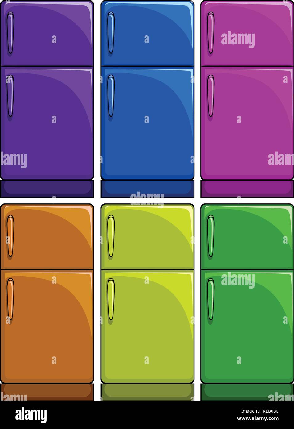 Six different colors of refrigerators Stock Vector Image & Art - Alamy