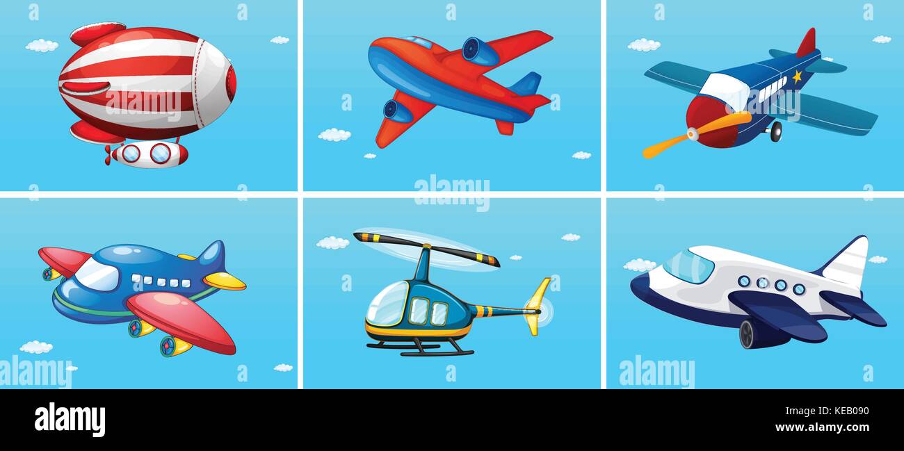 six different types of aircrafts Stock Vector Image & Art - Alamy