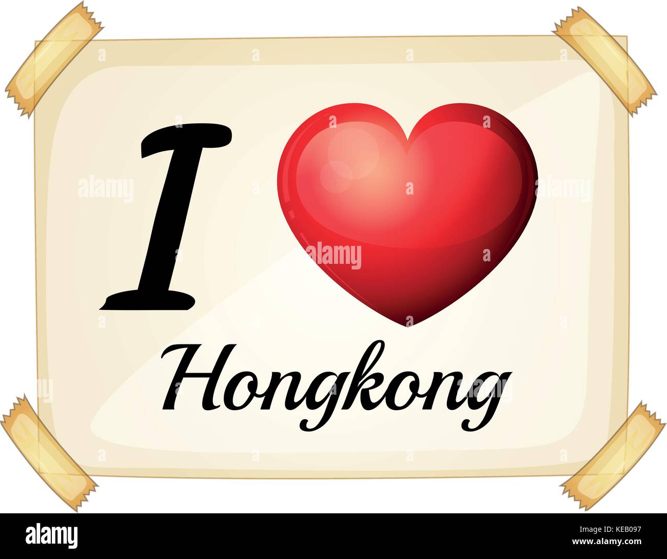 Poster I love HongKong on the wall Stock Vector Image & Art - Alamy