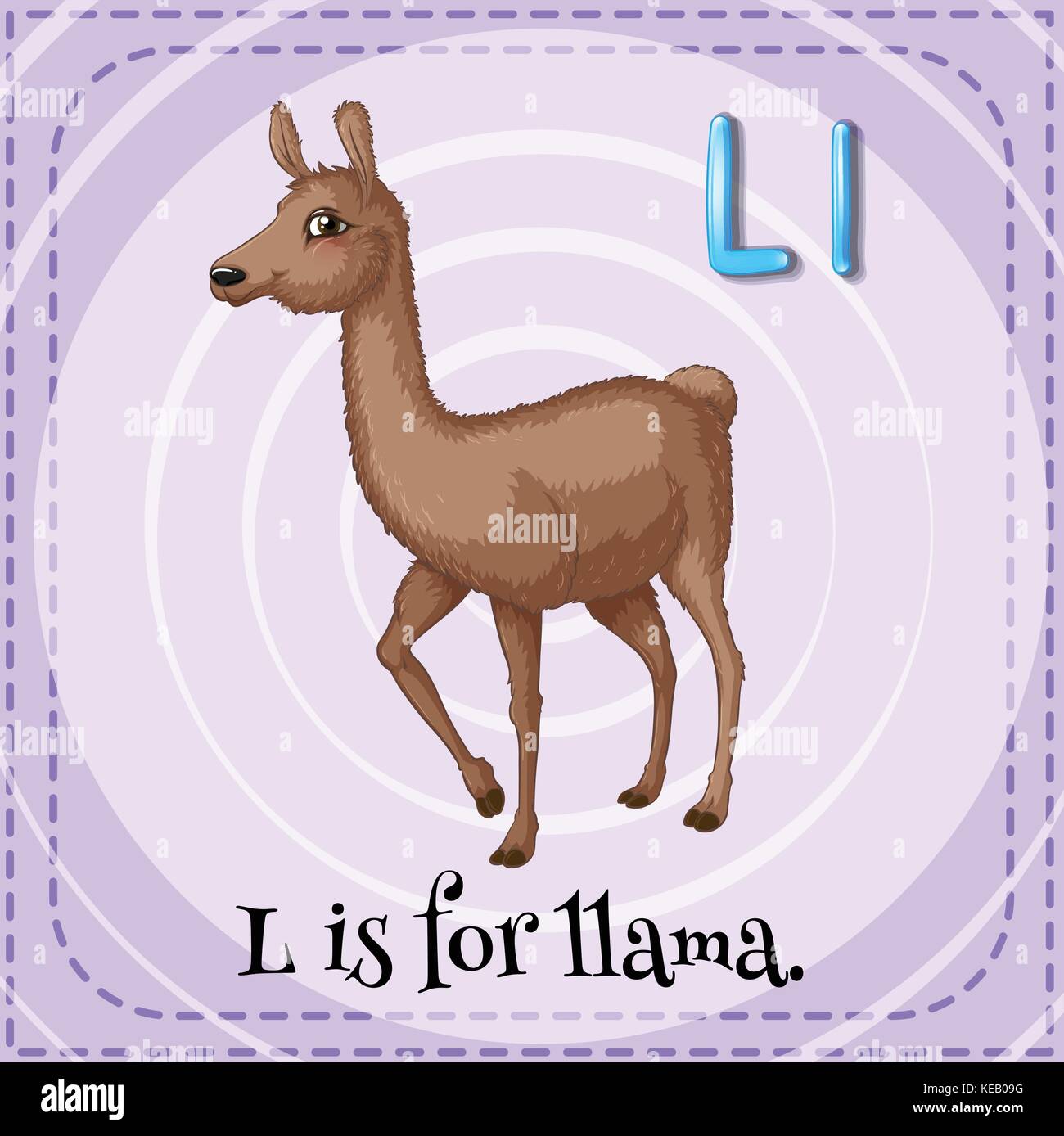 Flashcard letter L is for llama Stock Vector Image & Art - Alamy