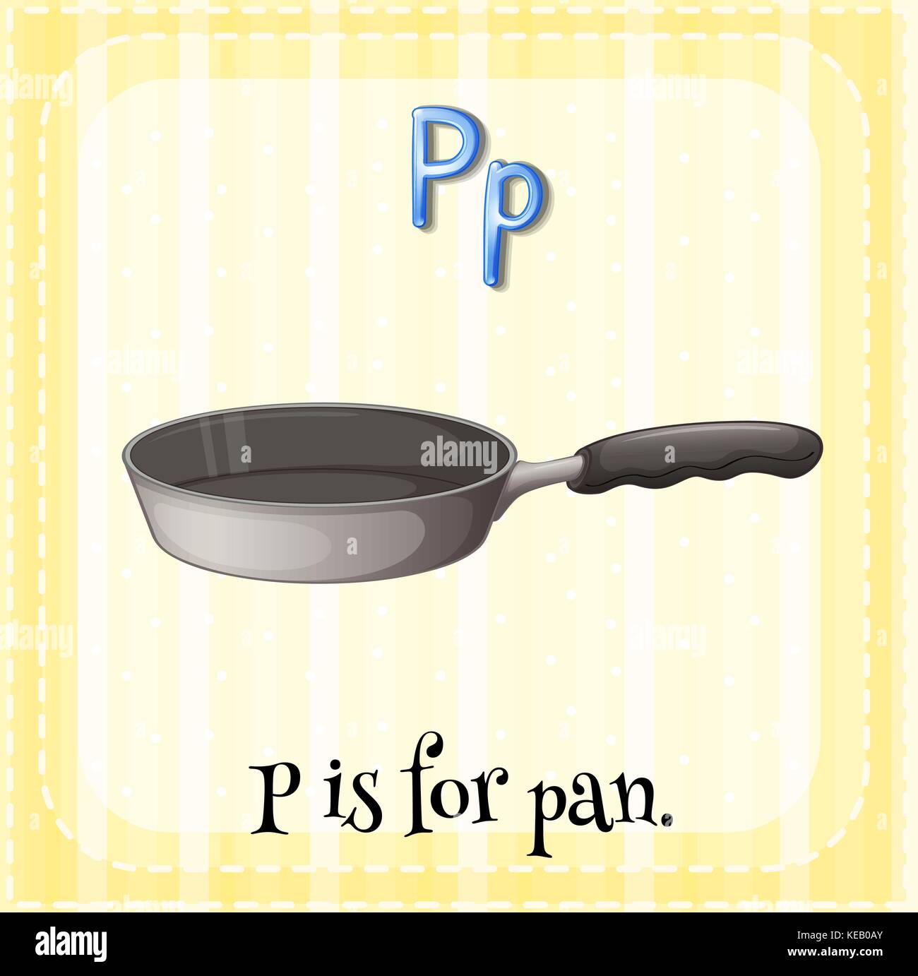 Flashcard of a letter P with a picture of a pan Stock Vector Image ...