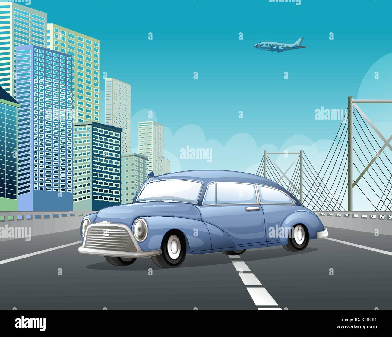 Car classic landscape Stock Vector Images - Alamy