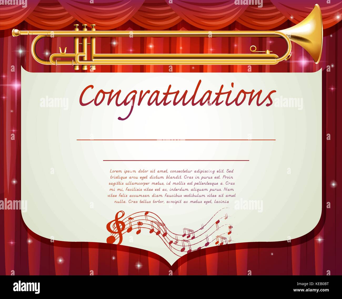 Certificate with musical instrument background Stock Vector Image & Art ...