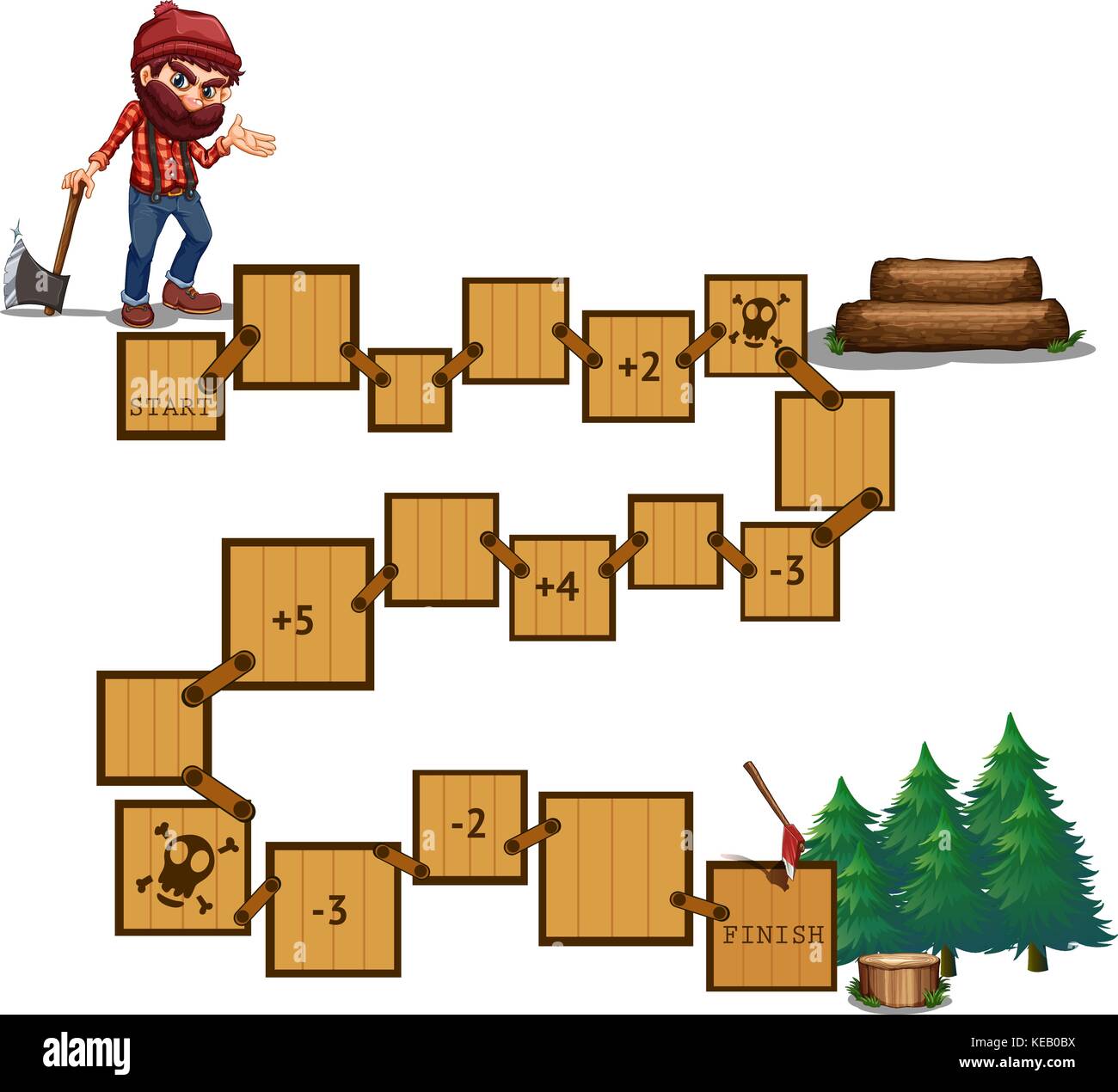 Illustration of boardgame with a lumber and forest Stock Vector Image ...