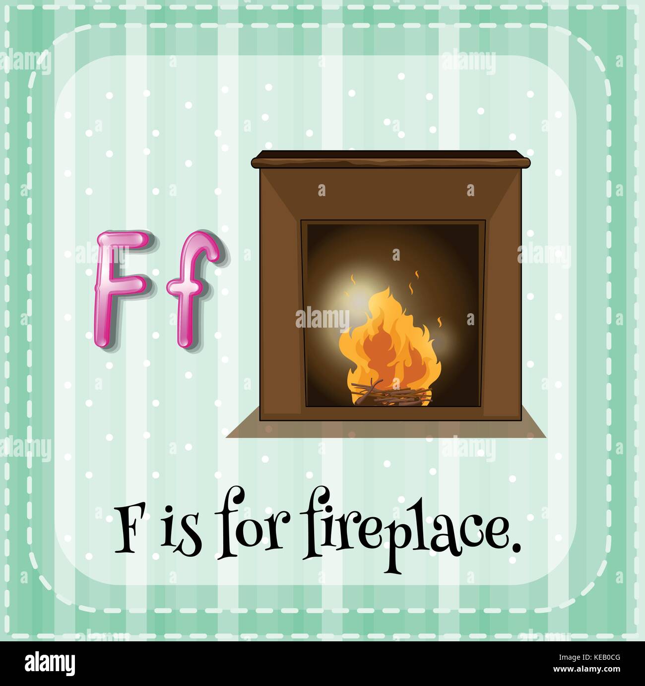 Flashcard letter F is for fireplace Stock Vector Image & Art - Alamy