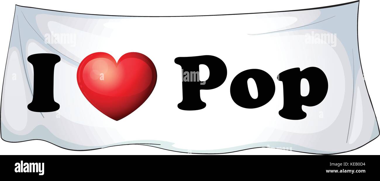 Illustration of I love pop banner Stock Vector Image & Art - Alamy