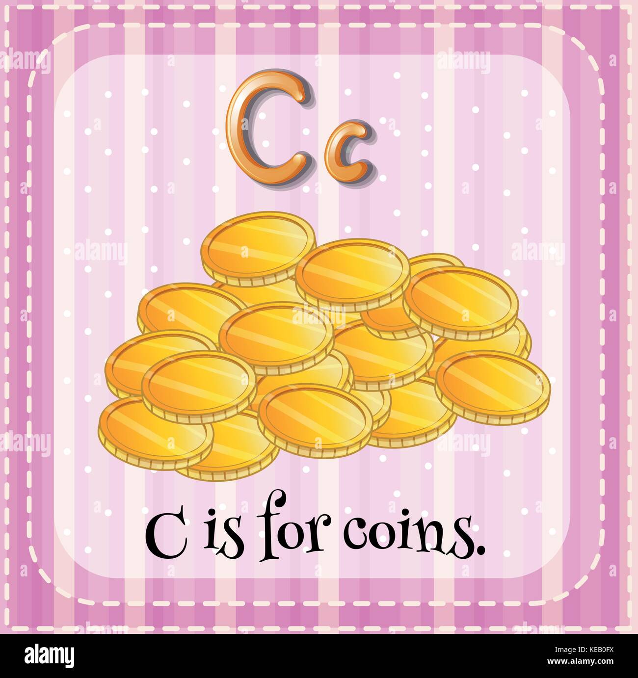 Flashcard letter C is for coins Stock Vector Image & Art - Alamy