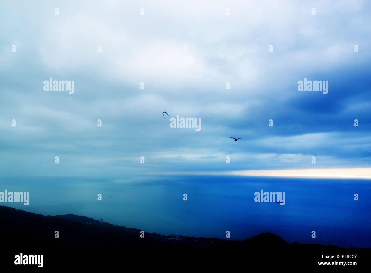 Photo background view from above sea shore and sky Stock Photo - Alamy