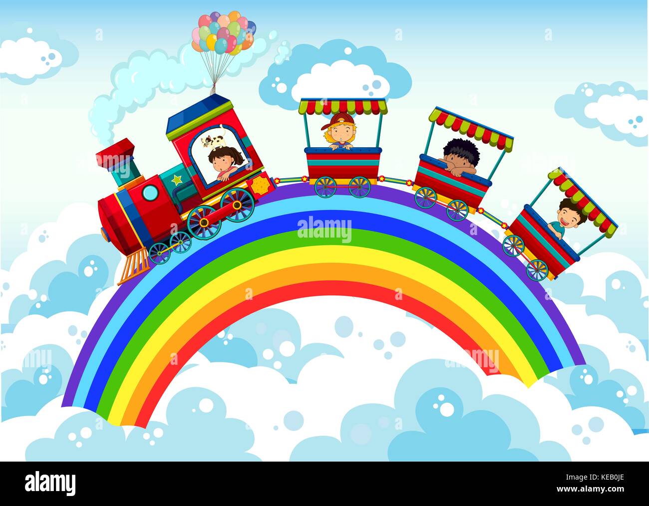 Happy train view Stock Vector Images - Alamy