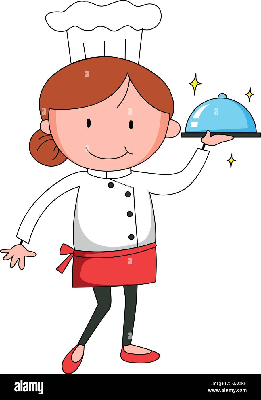 Chef holding plate on Stock Vector Images - Alamy