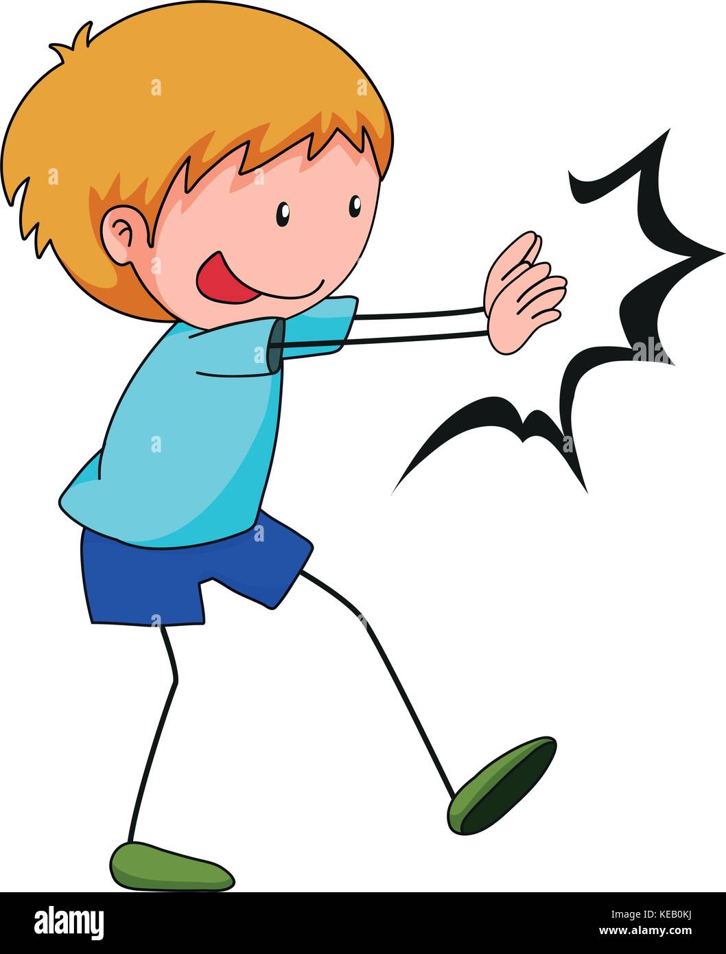 Close up boy pushing something Stock Vector Image & Art - Alamy