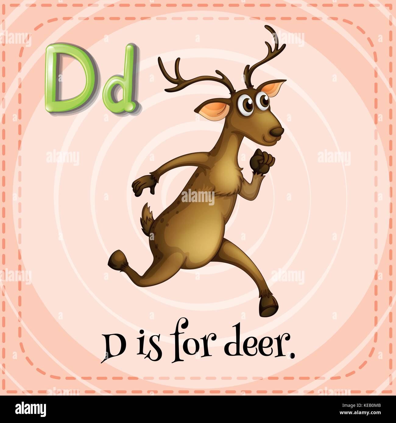 Flashcard of alphabet D is for deer Stock Vector Image & Art - Alamy