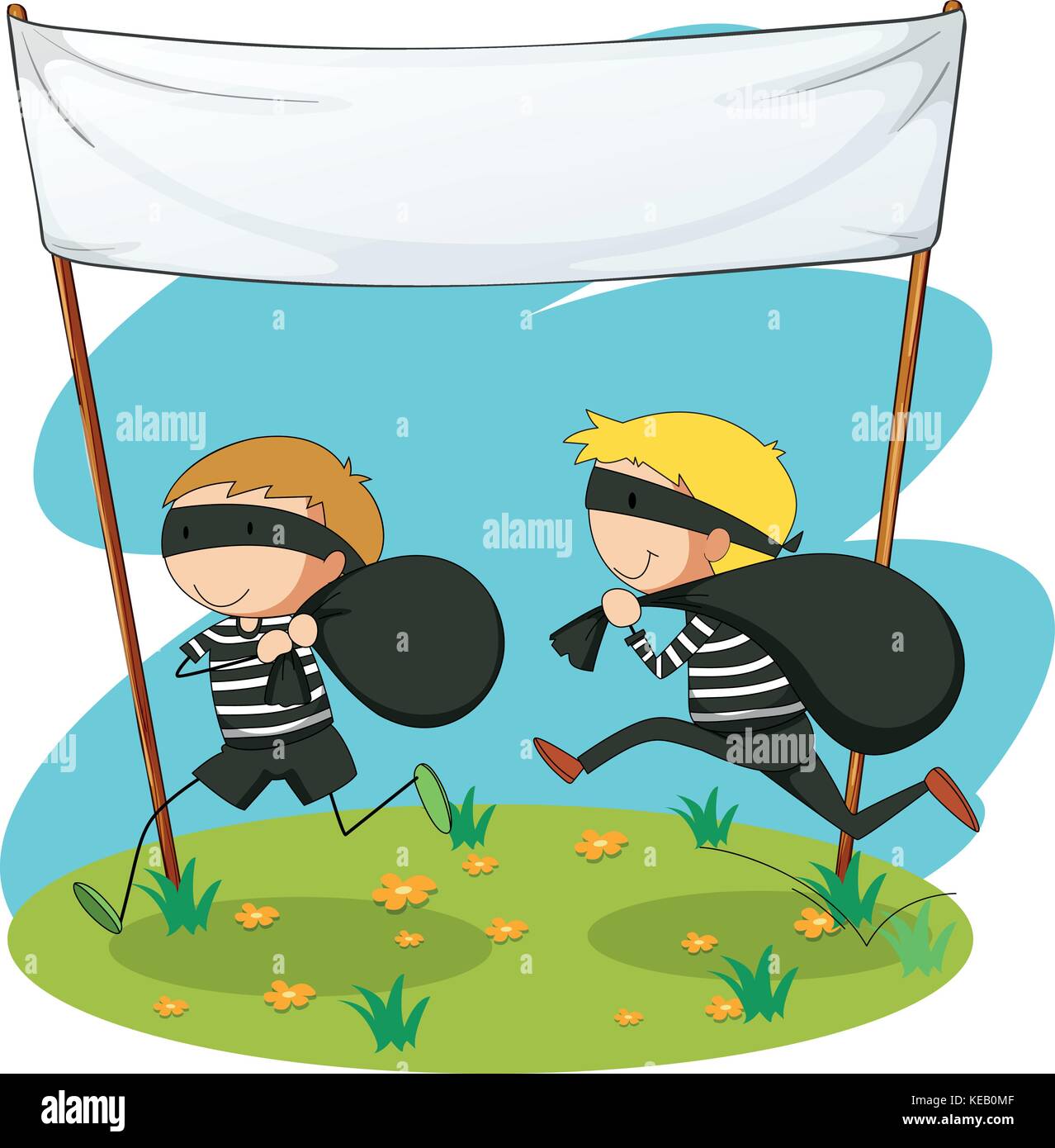 Cartoon burglar running hi-res stock photography and images - Alamy