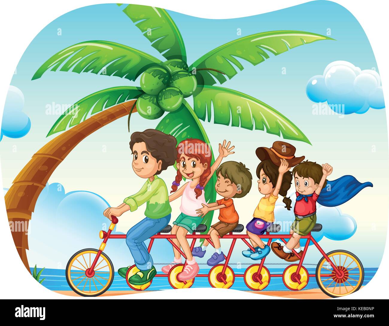 Cycling family Stock Vector Images - Alamy