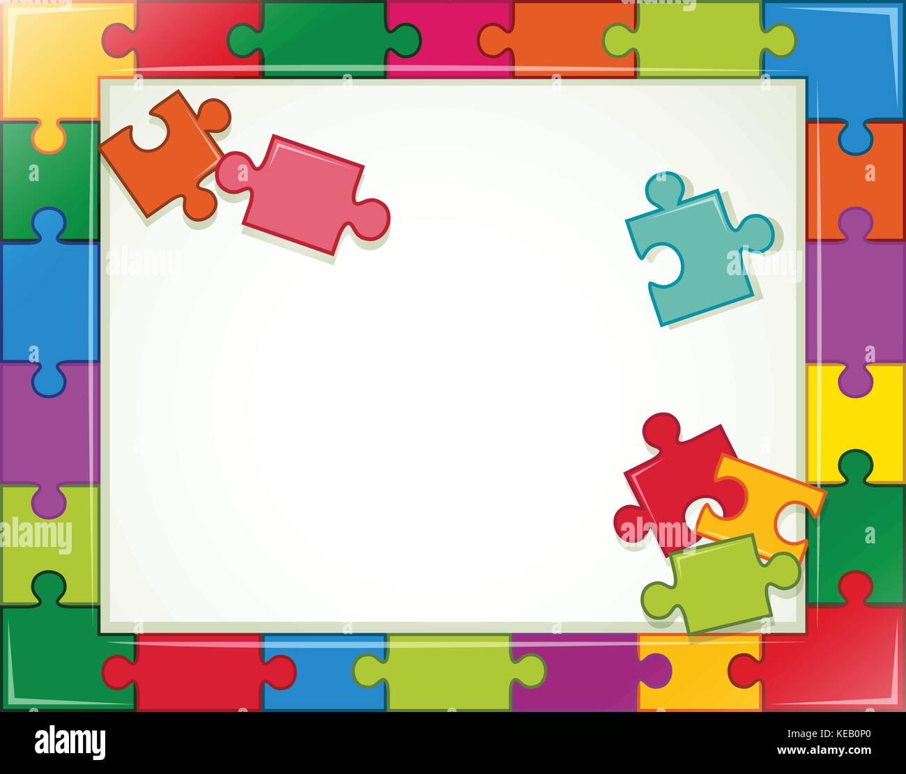 Banner template with jigsaw background Stock Vector Image & Art - Alamy