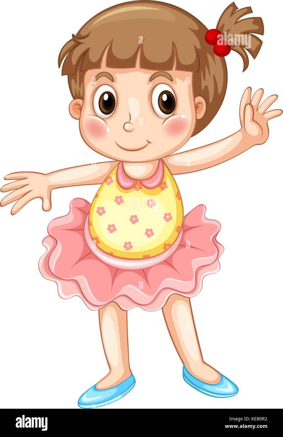 Cute girl in ballet costume practicing the moves Stock Vector Image ...