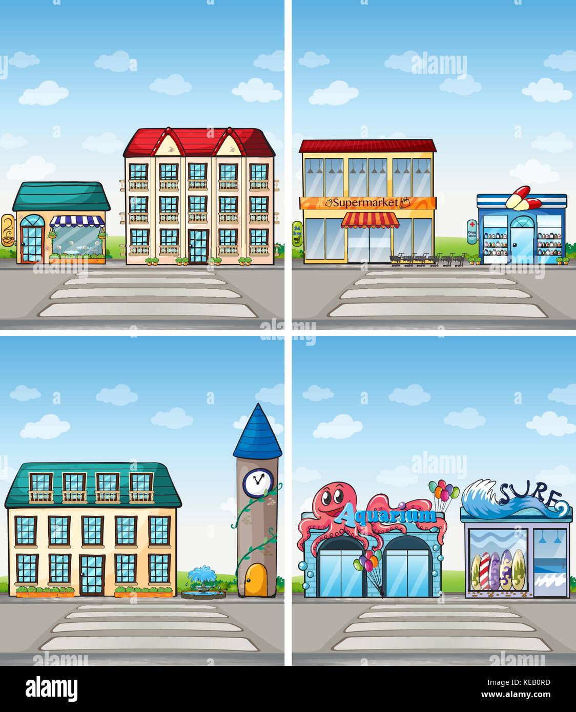 buildings and shops in the city Stock Vector Image & Art - Alamy