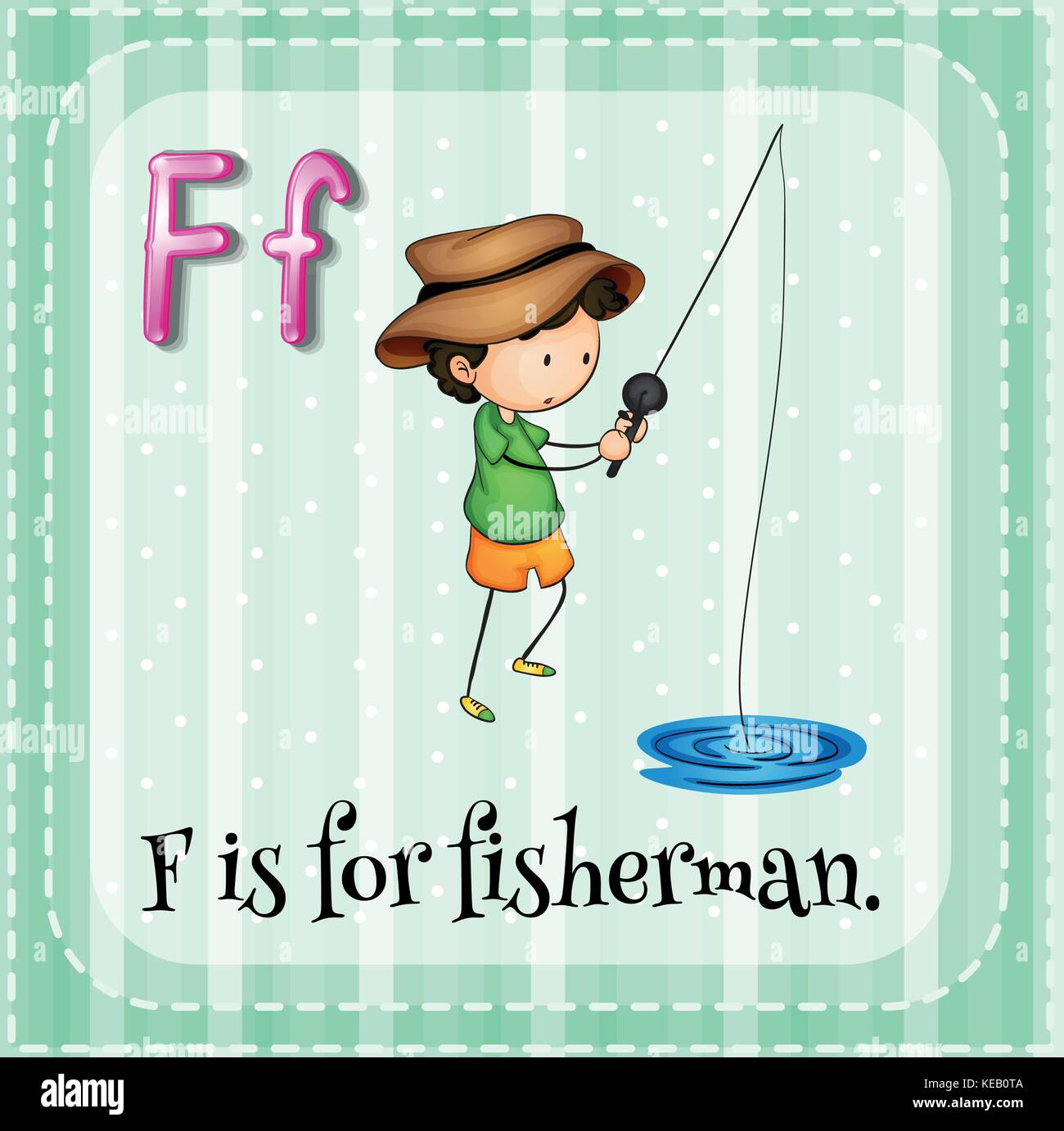 Flashcard letter F is for fisherman Stock Vector Image & Art - Alamy