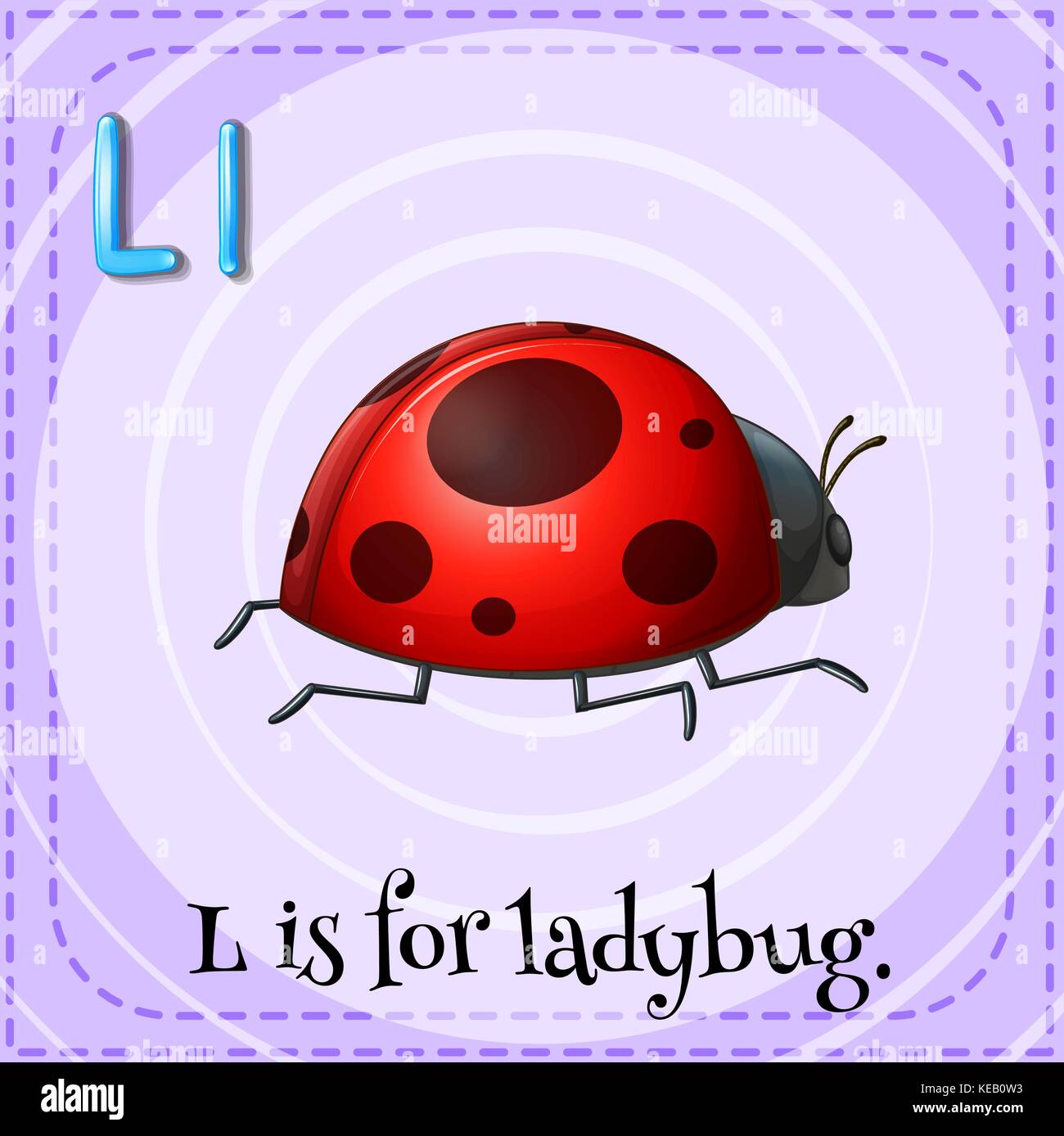 Flashcard letter L is for ladybug Stock Vector Image & Art - Alamy