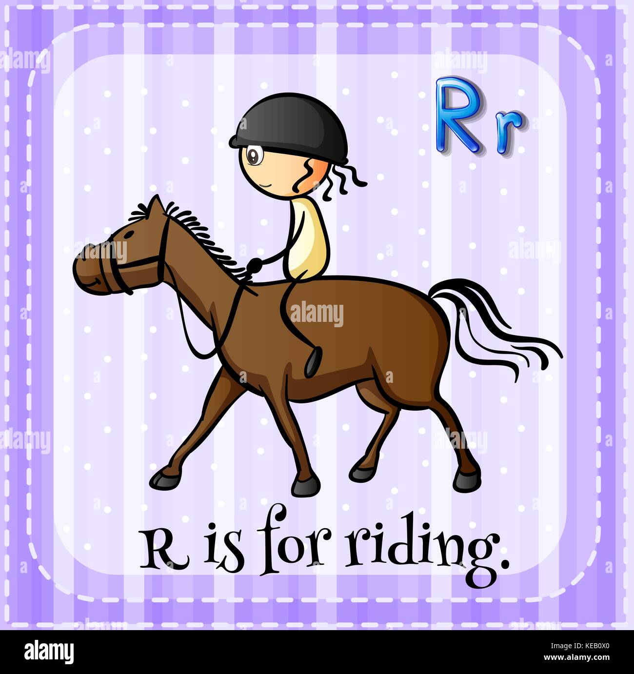 Flashcard alphabet R is for riding Stock Vector Image & Art - Alamy