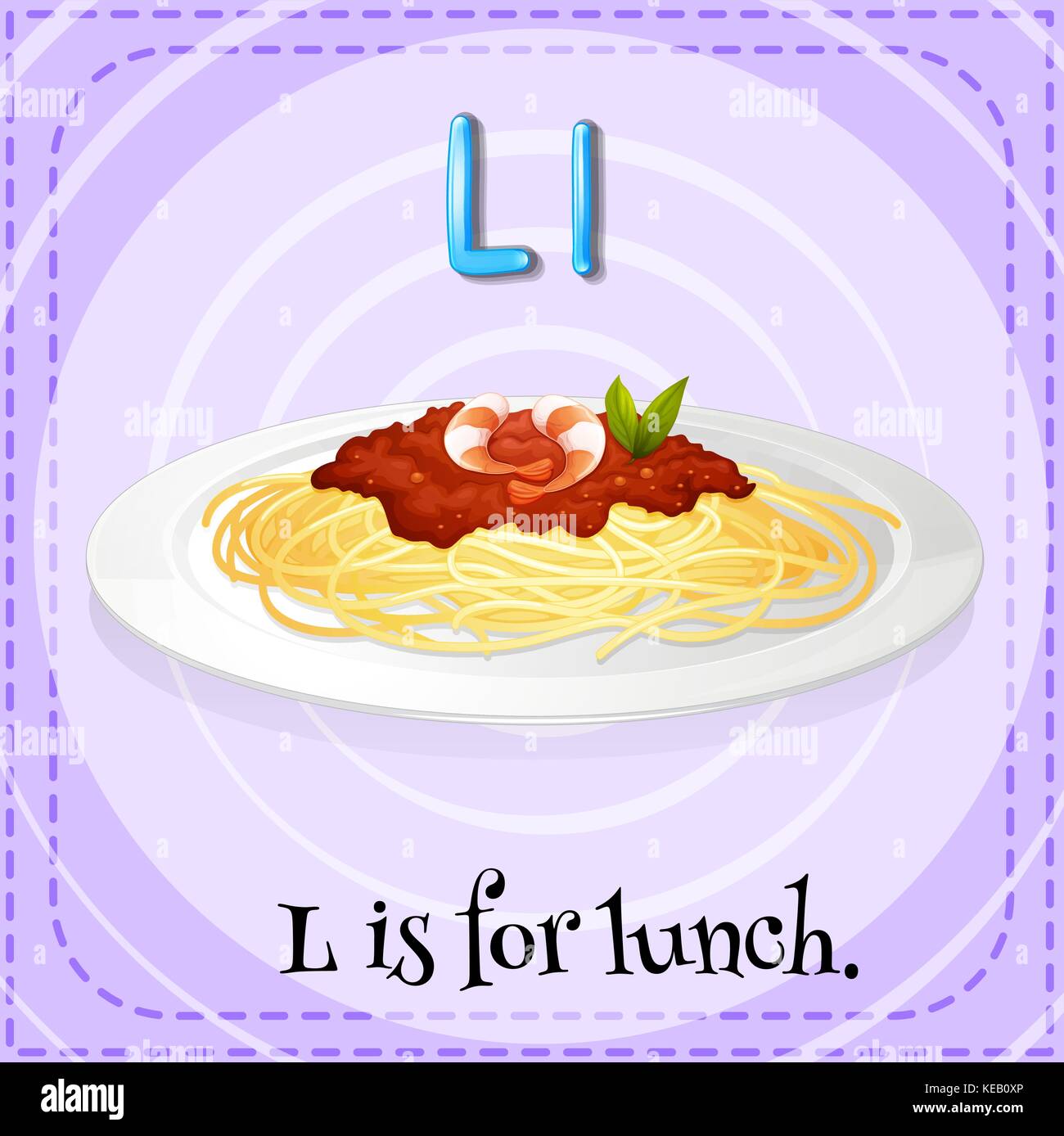 Flashcard letter L is for lunch Stock Vector Image & Art - Alamy