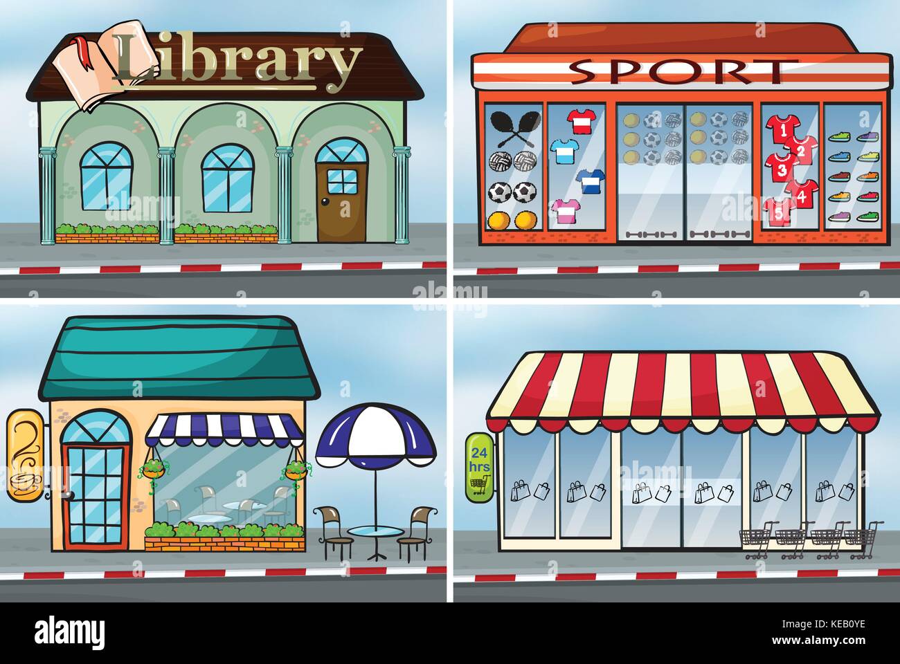 shops in the city Stock Vector Image & Art - Alamy