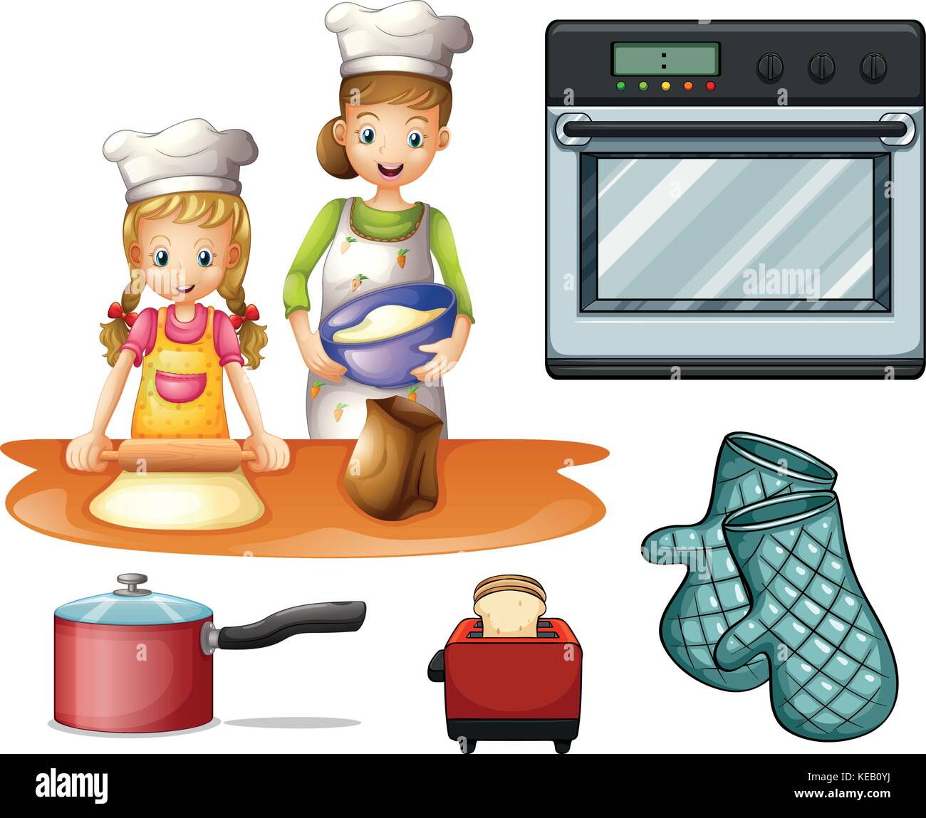 Baking oven woman Stock Vector Images - Alamy