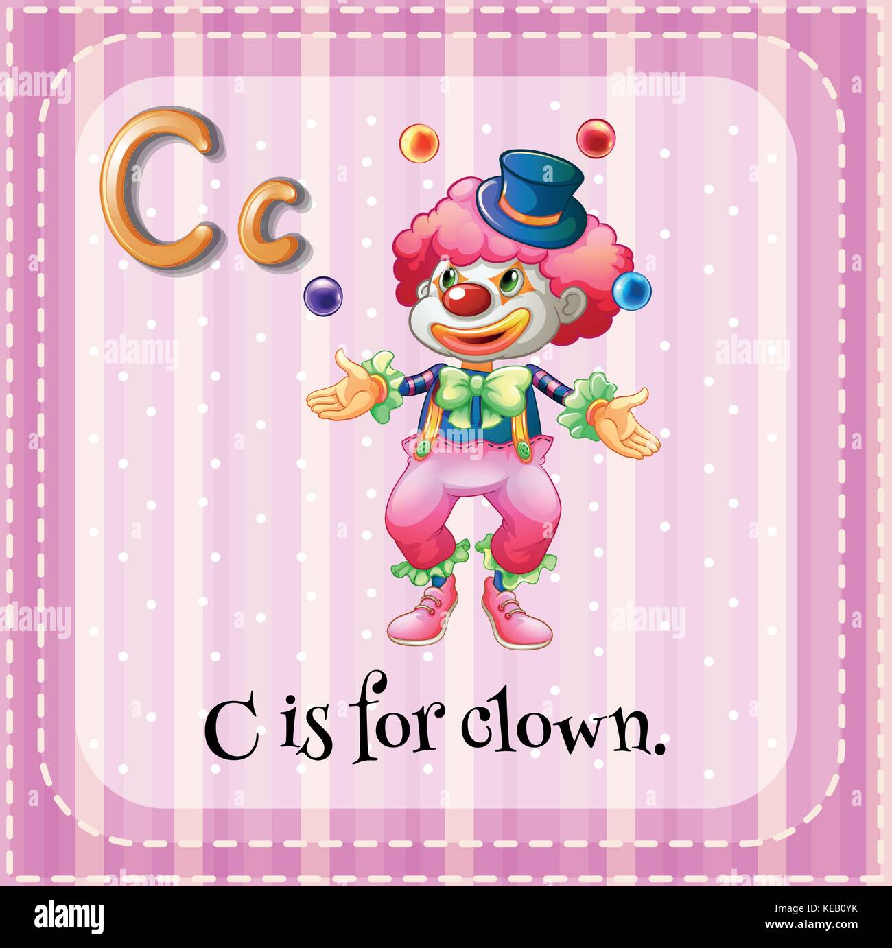 Flashcard letter C is for clown Stock Vector Image & Art - Alamy