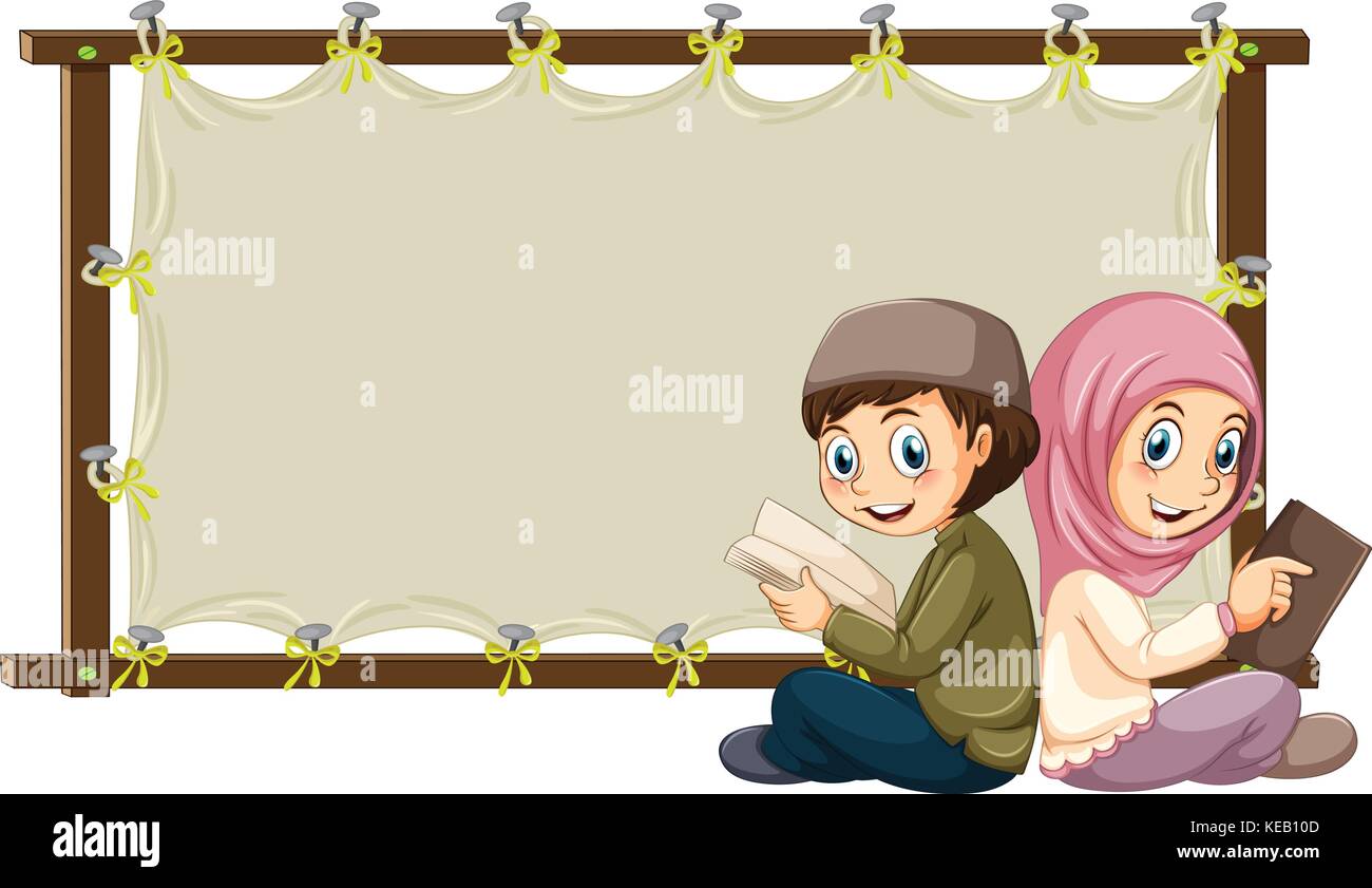 Muslims reading books and blank banner Stock Vector Image & Art - Alamy