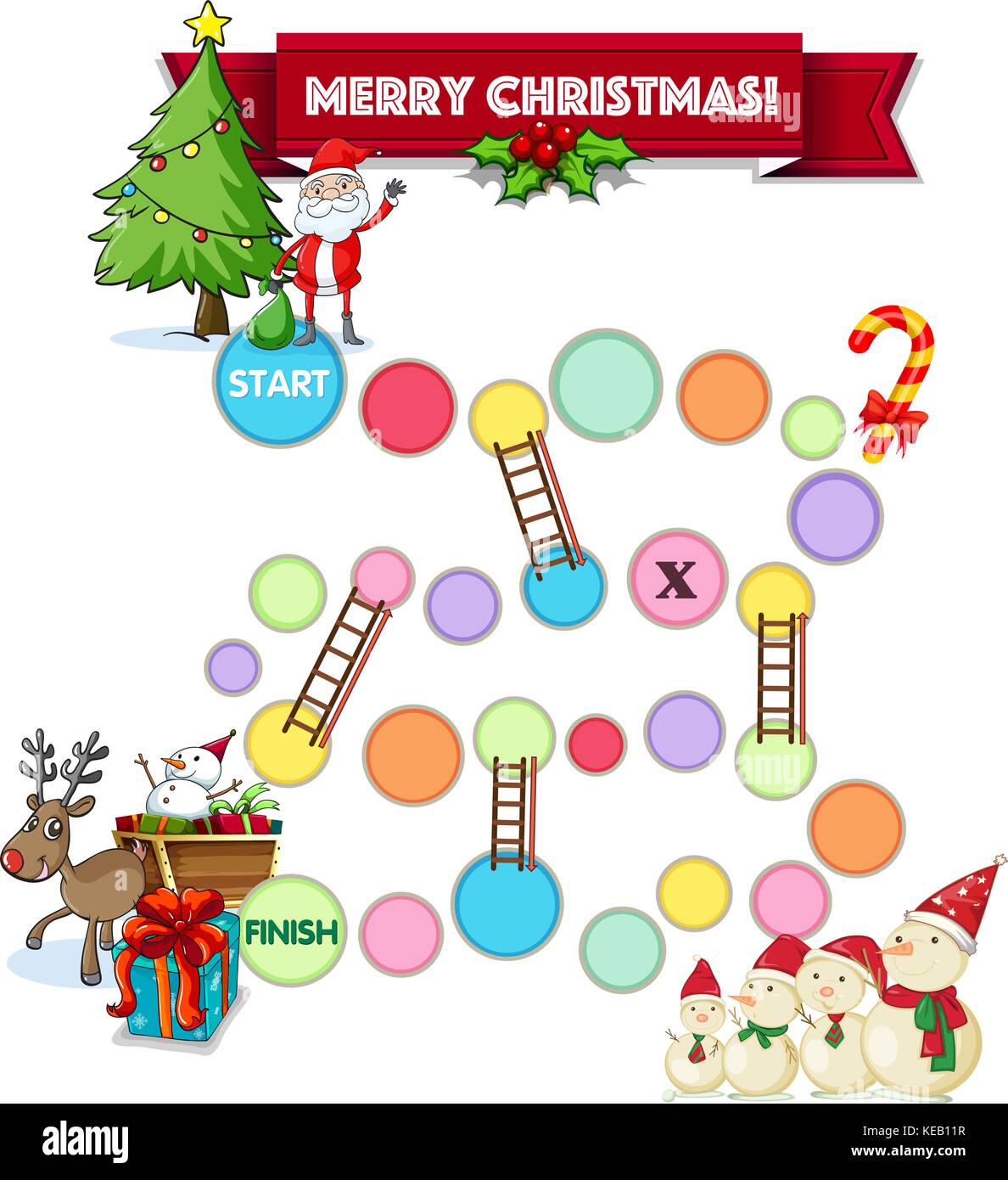 Illustration of a boardgame with christmas theme Stock Vector Image ...