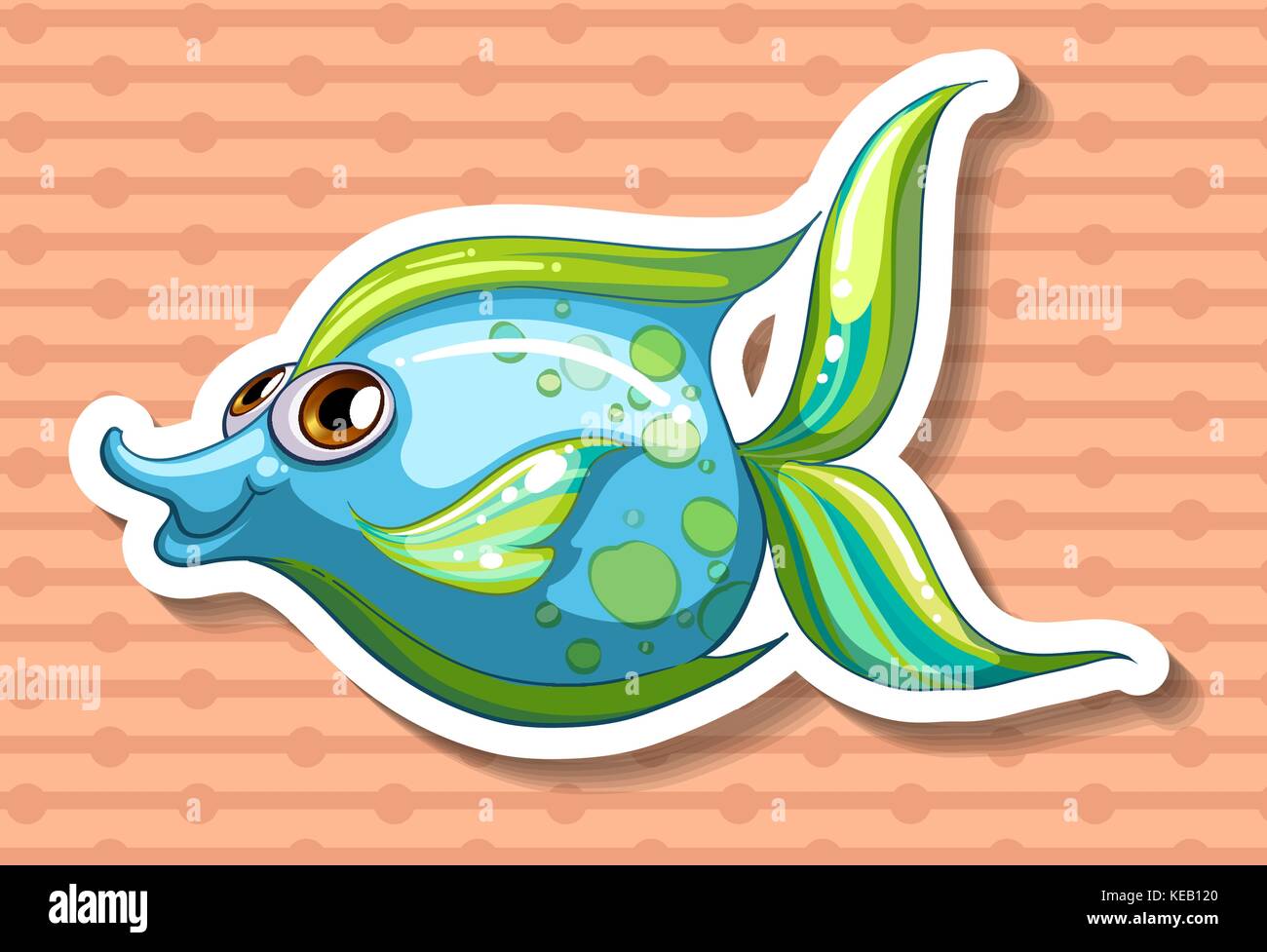 Closeup happy fish swimming with brown background Stock Vector Image ...