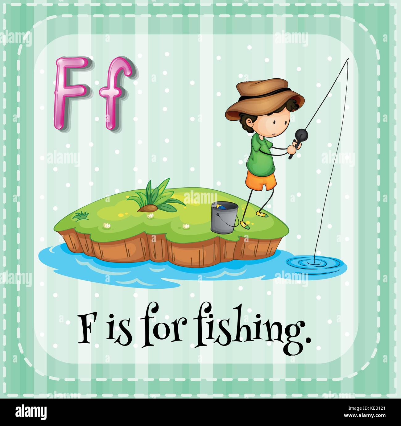 Flashcard letter F is for fishing Stock Vector Image & Art - Alamy