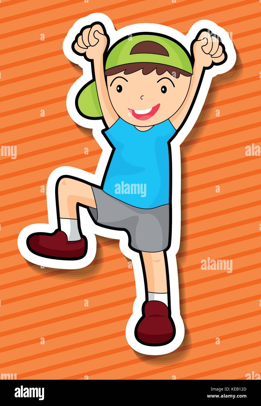 Little boy lifting arms and leg Stock Vector Image & Art - Alamy
