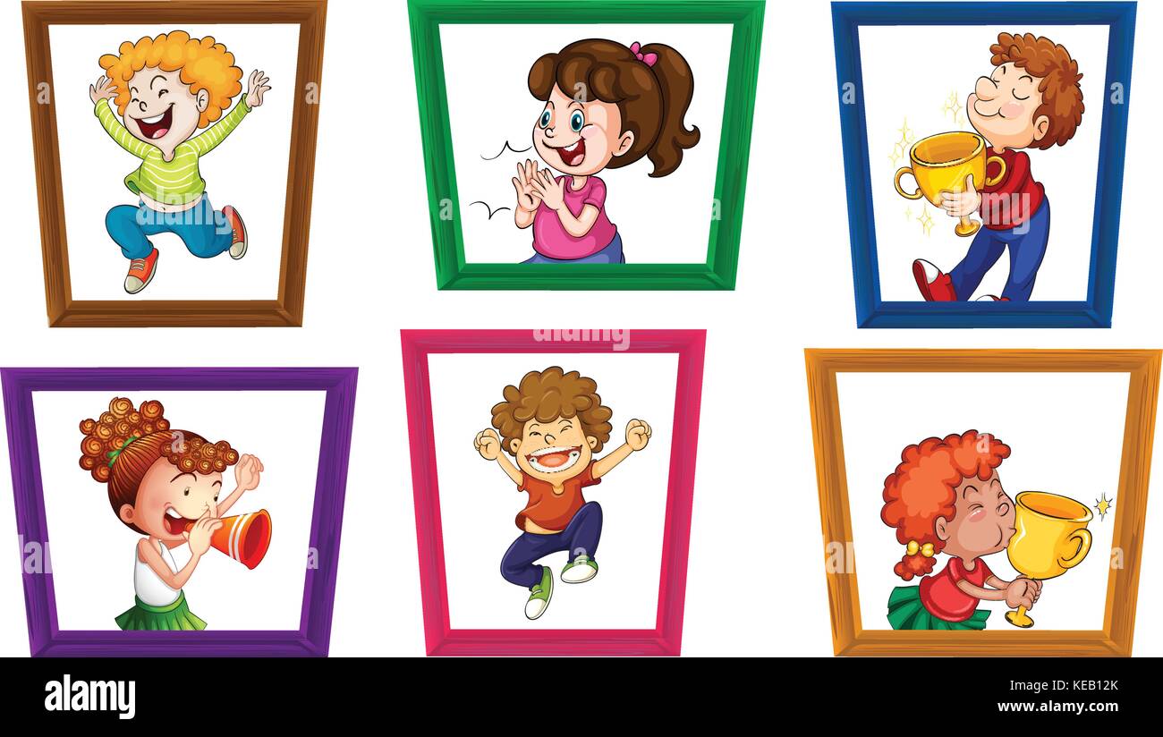 Photo frames on red Stock Vector Images - Alamy