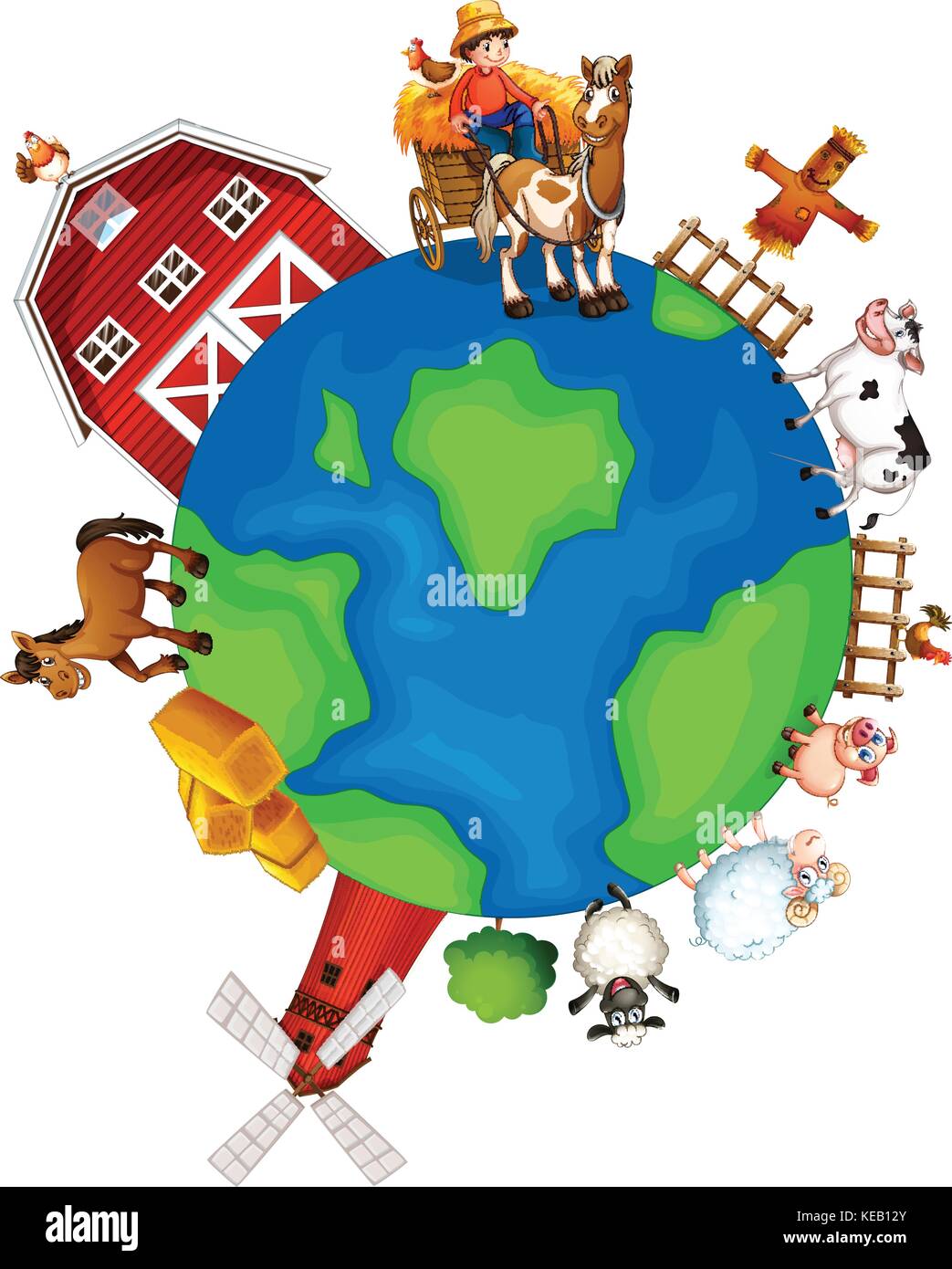 Farming around the world Stock Vector Images - Alamy