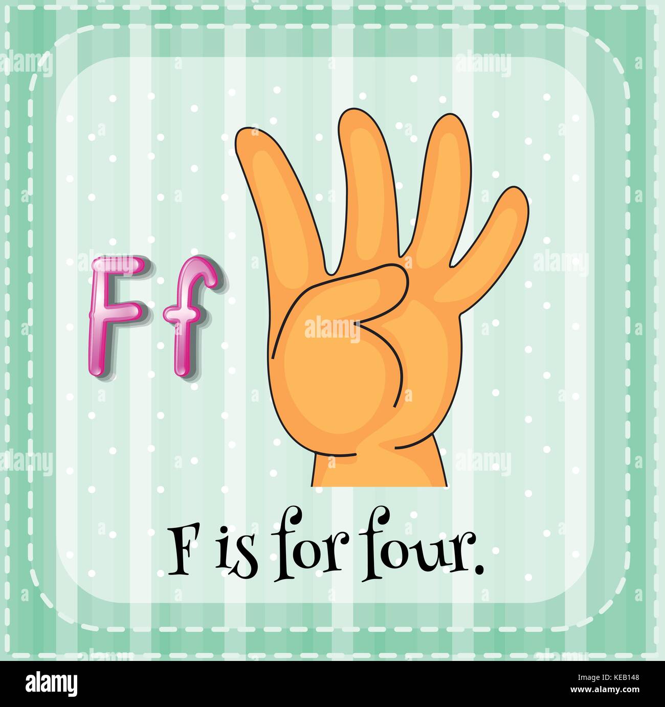 Flashcard letter F is for four Stock Vector Image & Art - Alamy