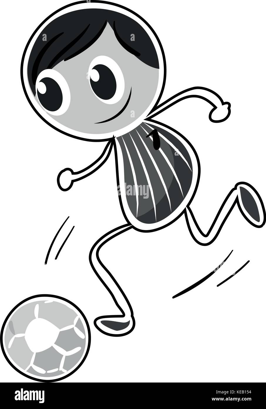 Boy number 7 kicking football alone Stock Vector Image & Art - Alamy