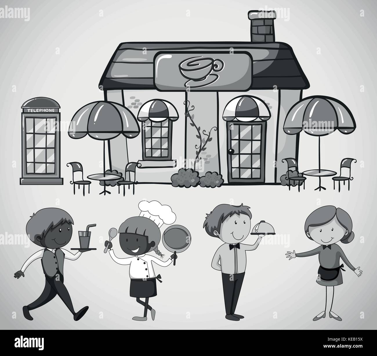 Outdoor dining chairs and tables Stock Vector Images - Alamy