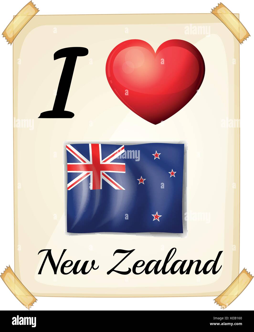 Love new zealand heart Stock Vector Images - Alamy