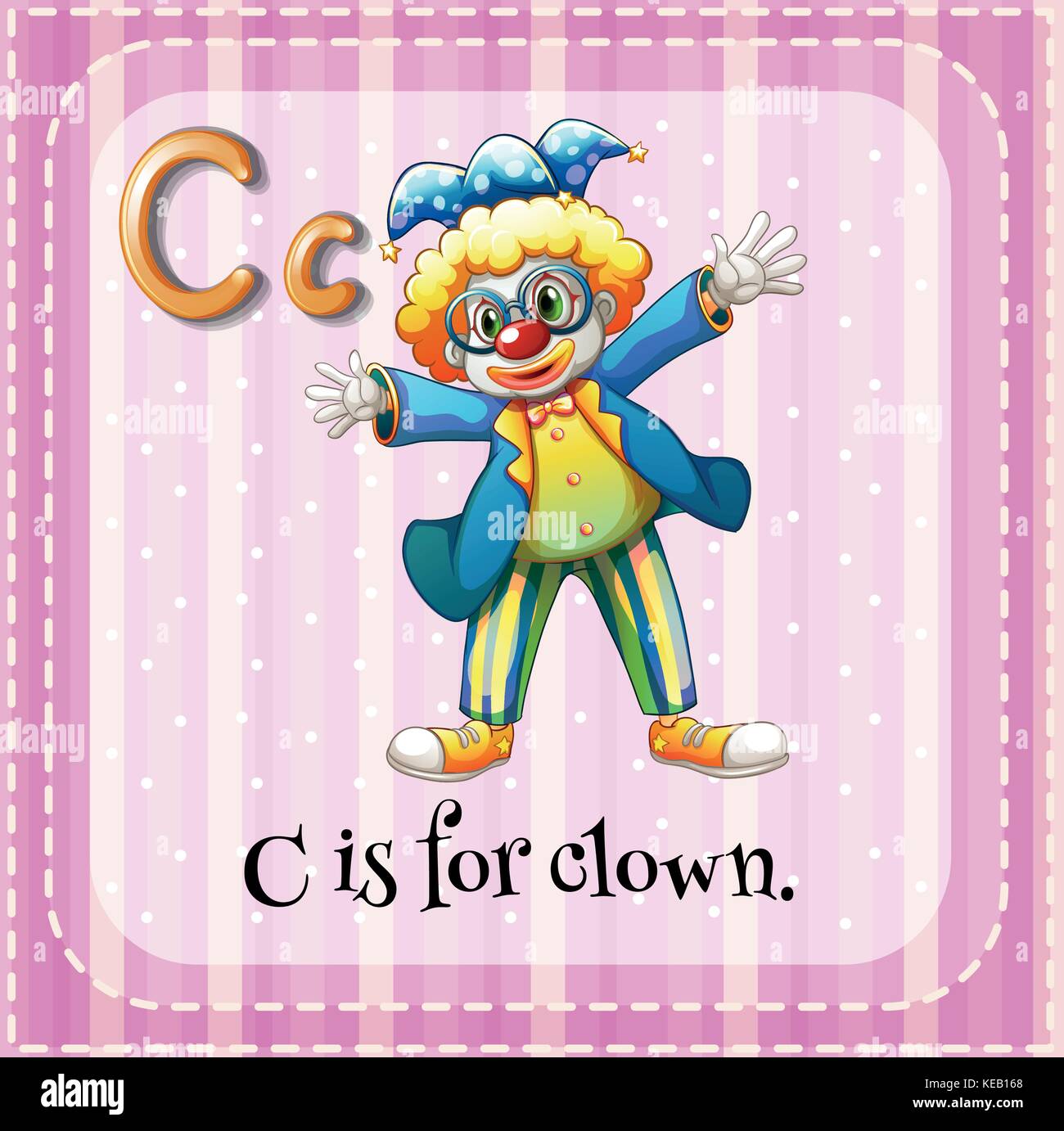Flashcard letter C is for clown Stock Vector Image & Art - Alamy