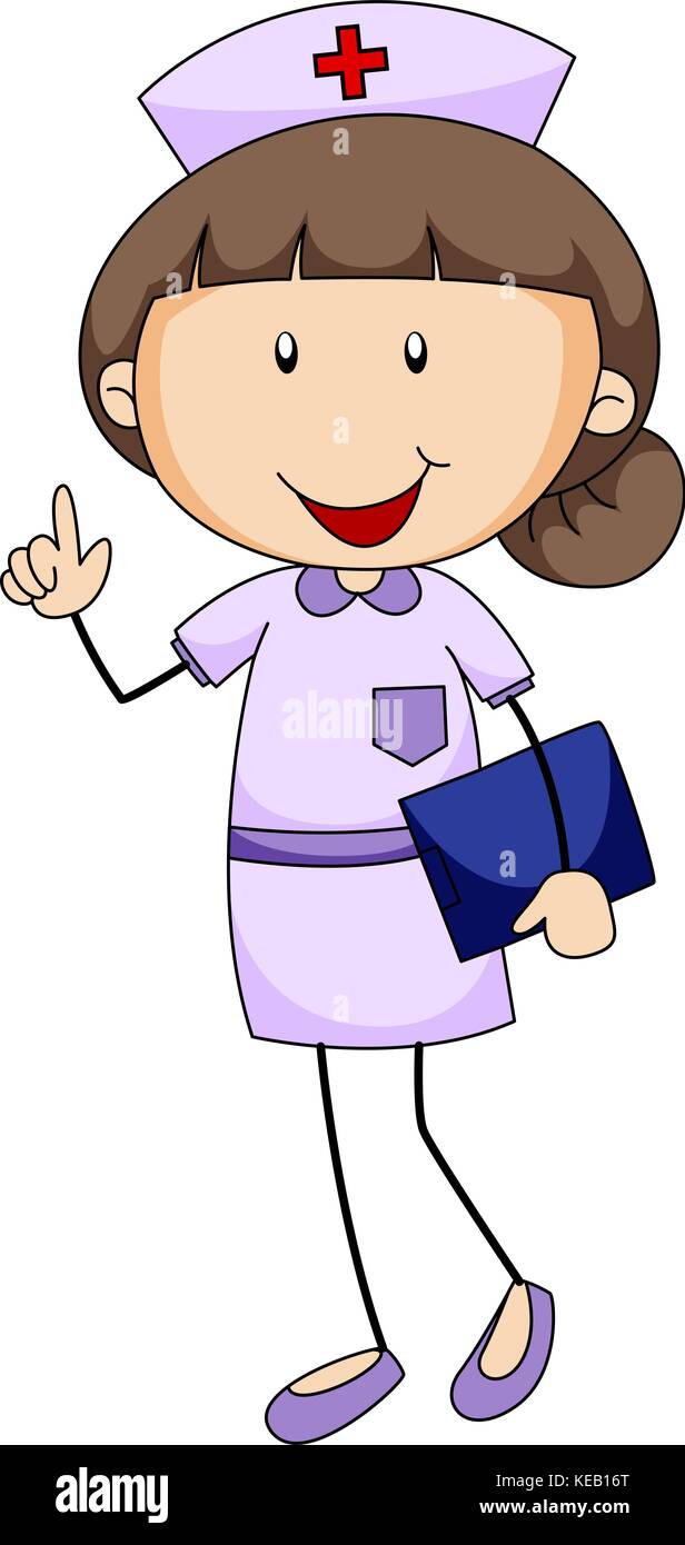 Closeup female nurse in uniform holding folder Stock Vector Image & Art ...