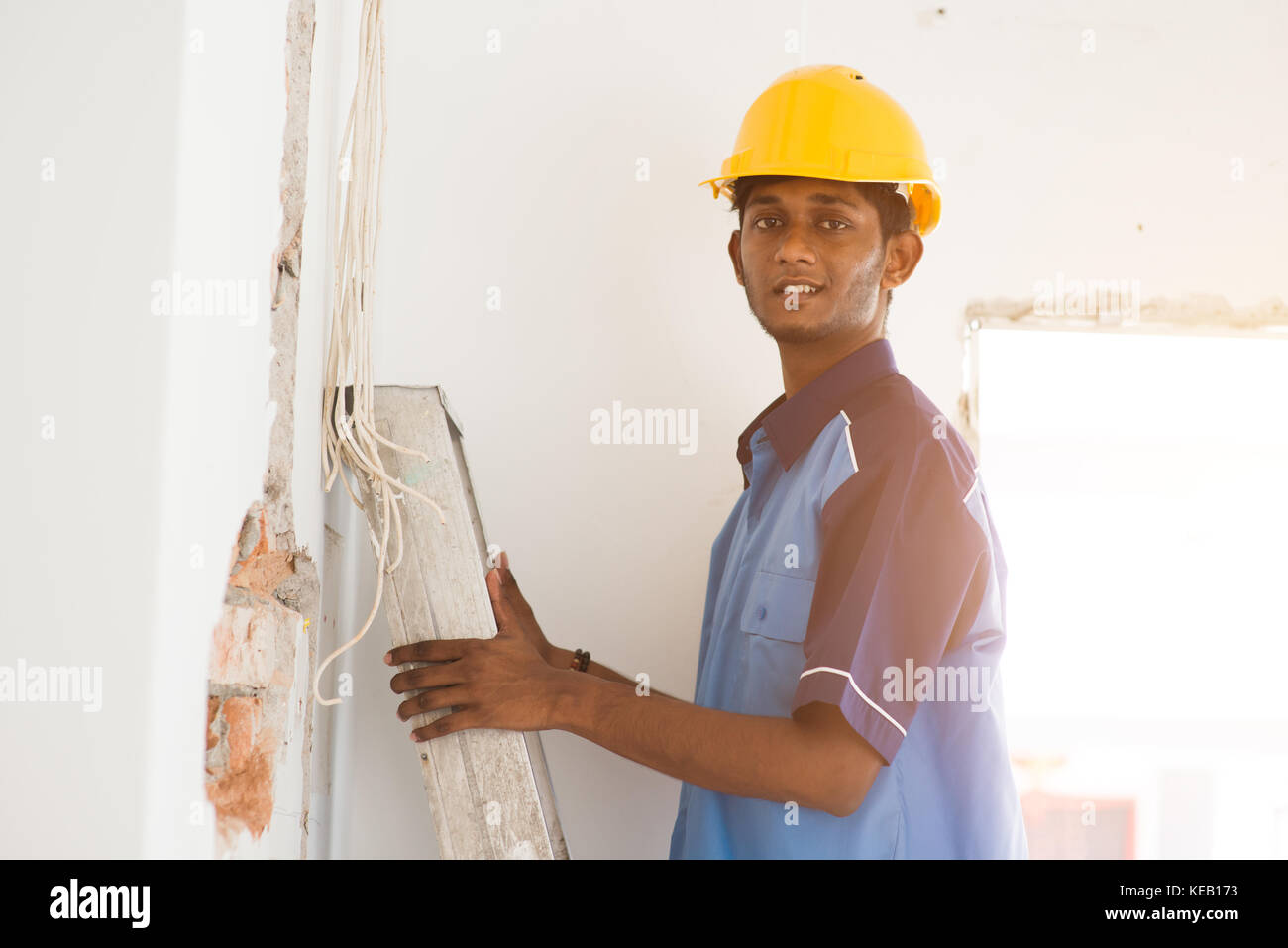indian male construction worker Stock Photo - Alamy