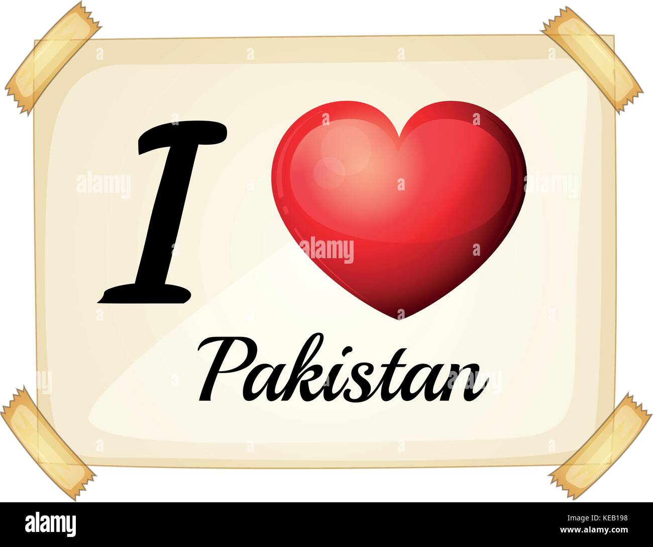 Poster I love Pakistan posted on the wall Stock Vector Image & Art - Alamy
